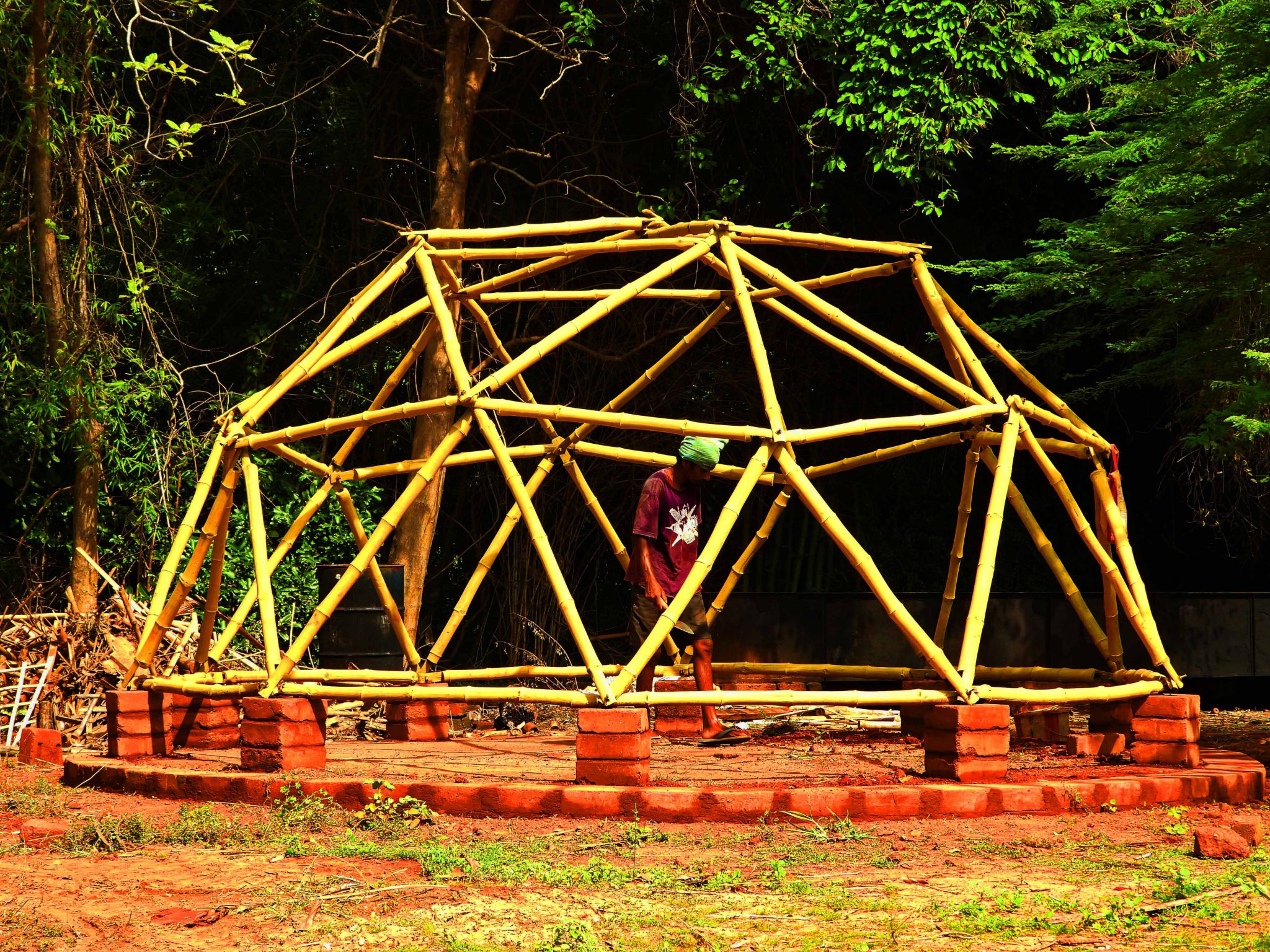 Bamboo Geodesic Dome Workshop – Auroville Bamboo Centre